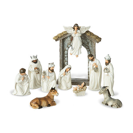Click here for Glitzhome 11pcs Ivory Resin Figurine Nativity Set... prices