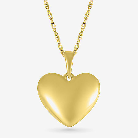 Click here for Womens 10K Gold Heart 18 Inch Pendant Necklace  On... prices