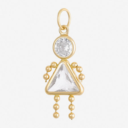 Click here for 10K Gold April Birthstone Babies Girl Charm  One S... prices
