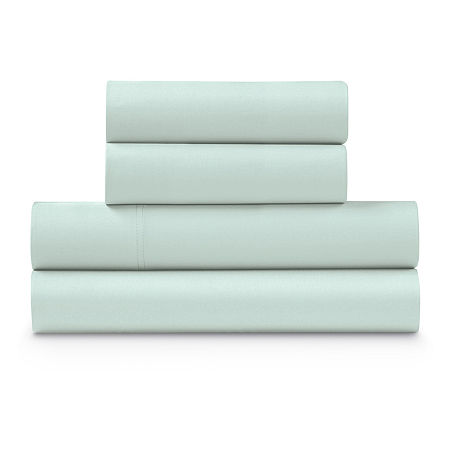 Ella Jayne Percale Cool and Crisp 300 Thread Count 100 Cotton 4-Pc. Sheet Set  King - Mint