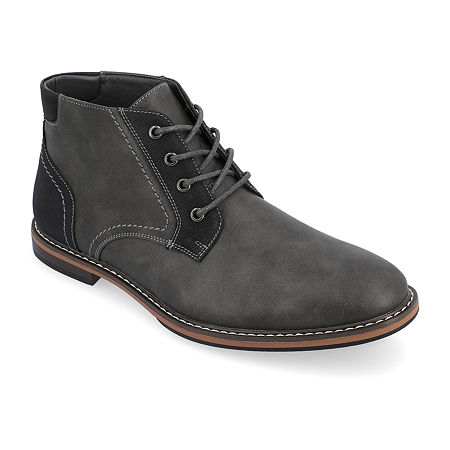 Vance Co. Mens Franco Tru Comfort Foam Lace-Up Round Toe Chukka Boots - Charcoal