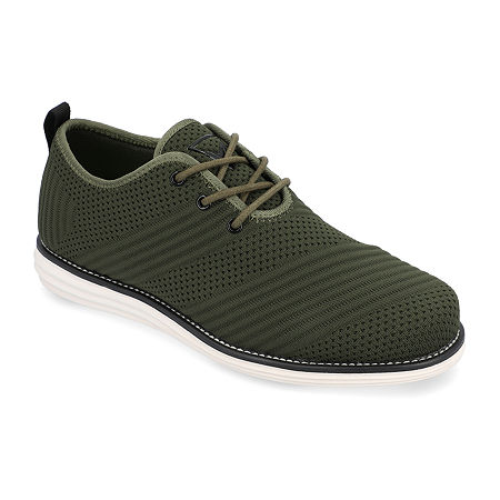 Vance Co. Mens Novak Wide Width Tru Comfort Foam Knit Lace-Up Round Toe Dress Shoes - Olive