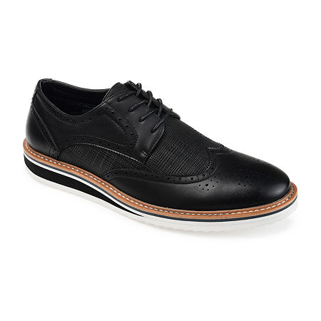 Vance Co. Mens Warrick Wingtip Derby Shoes - Black