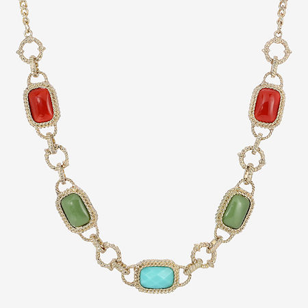 Click here for 1928 Gold-Tone Womens Multi Color 16 Inch Collar N... prices