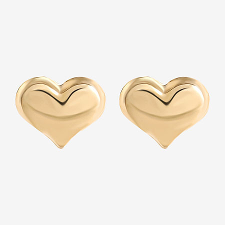 Click here for Girls 14K Gold Heart Stud Earrings  One Size prices