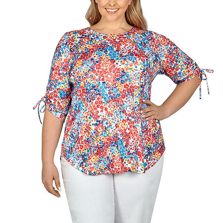 Click here for Larky Lark Womens Plus Round Neck Elbow Sleeve T-S... prices