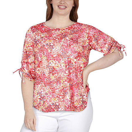 Click here for Larky Lark Womens Plus Round Neck Elbow Sleeve T-S... prices