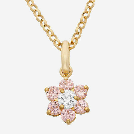 Click here for Girls Lab Created Pink Cubic Zirconia 14K Gold 14K... prices