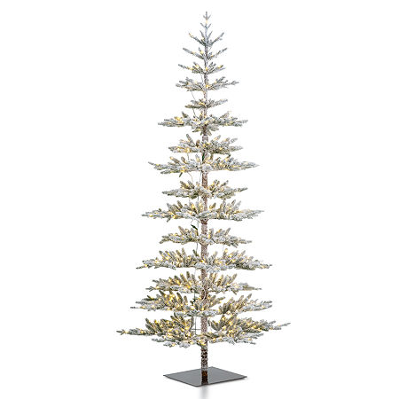 Click here for Glitzhome 9 Ft Pre-Lit Flocked Pine Christmas Tree... prices