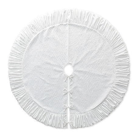 Click here for Glitzhome White Velvet Indoor Tree Skirt  One Size... prices