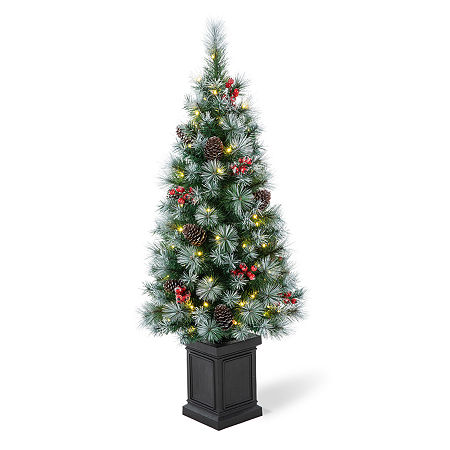 Click here for Glitzhome Pre-Lit Porch 4 Foot Pine Christmas Tree... prices