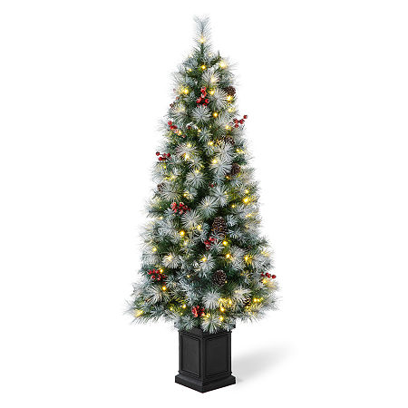 Click here for Glitzhome 5 Ft Pre-Lit Porch Pine Christmas Tree... prices