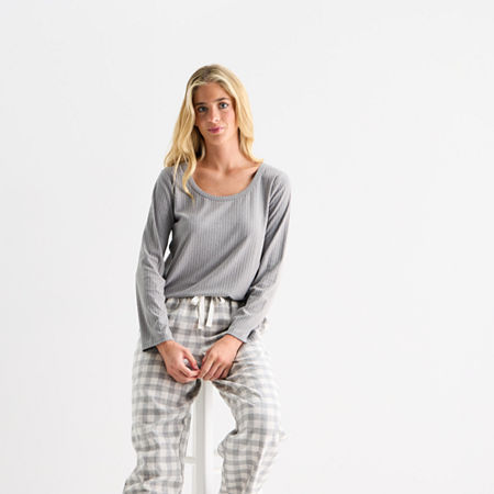Click here for Sleep Chic Womens Rib Round Neck Long Sleeve Pajam... prices