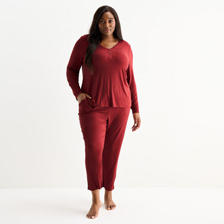 Click here for Liz Claiborne Womens Rib Long Sleeve 2-pc. Plus Pa... prices