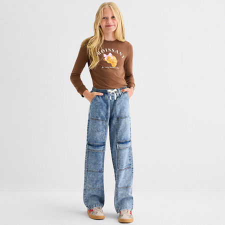 Click here for Vanilla Star Big Kid Girls Mid Rise Wide Leg Jean... prices