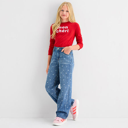 Click here for Vanilla Star Big Kid Girls Mid Rise Wide Leg Jean... prices