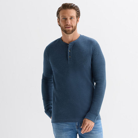 Click here for St. Johns Bay Waffle Mens Henley Neck Long Sleeve... prices