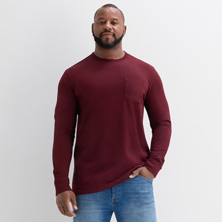 Click here for St. Johns Bay Sueded Mens Crew Neck Long Sleeve Bi... prices