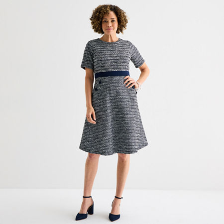 Click here for Liz Claiborne Womens Short Sleeve Midi A-Line Dres... prices