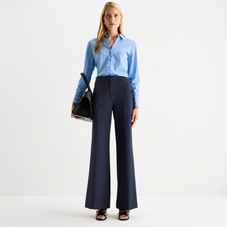 Click here for Worthington Womens Flare Trouser  8 Petite  Blue prices