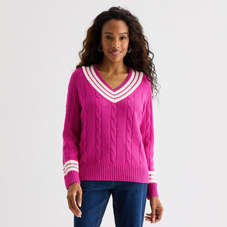 Click here for St. Johns Bay Womens V Neck Long Sleeve Pullover S... prices