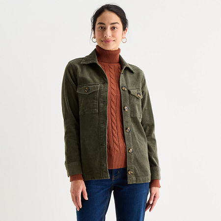 Click here for St. Johns Bay Womens Midweight Shirt Jacket  X-lar... prices