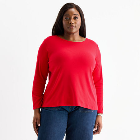 Click here for Liz Claiborne Womens Plus Crew Neck Long Sleeve T-... prices