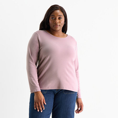 Click here for Liz Claiborne Womens Plus Crew Neck Long Sleeve T-... prices