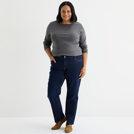 Click here for Liz Claiborne Womens Crew Neck Long Sleeve Plus T-... prices