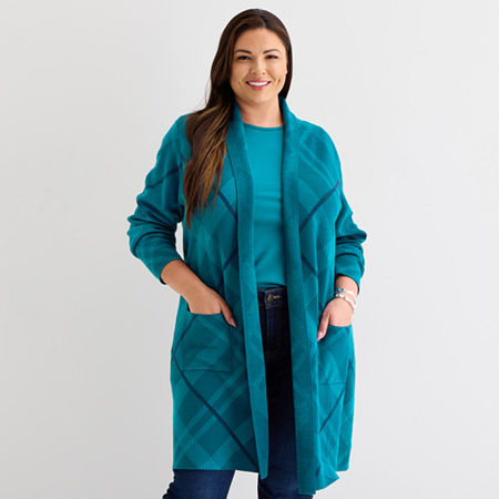 Click here for Liz Claiborne Womens Long Sleeve Open Front Plus P... prices