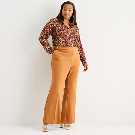 Click here for Bold Elements Womens Flare Mid Rise Plus Trouser... prices