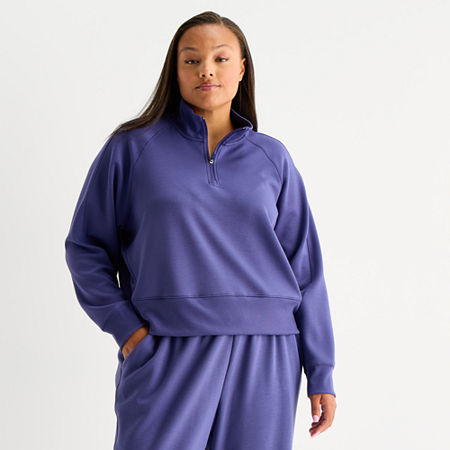 Click here for Xersion Womens Scuba Luxe Half Zip Pullover Plus... prices