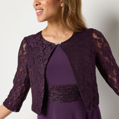 Jessica Howard Lace Womens Jacket Dress, Color: Plum - JCPenney