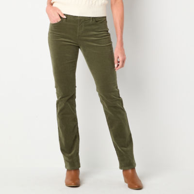 St. John's Bay Secretly Slender Womens Mid Rise Straight Corduroy Pant ...