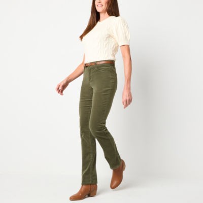 St. John's Bay Secretly Slender Womens Mid Rise Straight Corduroy Pant ...