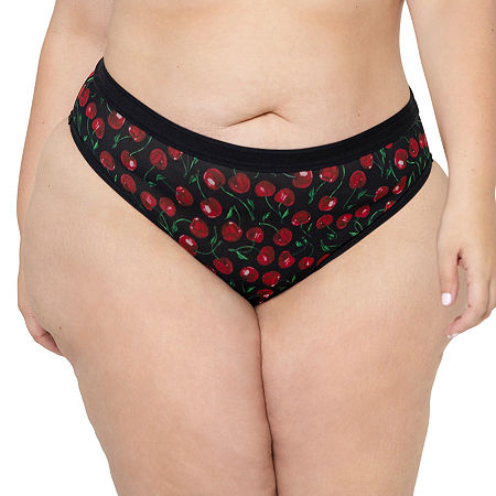 Click here for Curvy Couture Sheer Mesh High Cut Brief-1313  X-la... prices