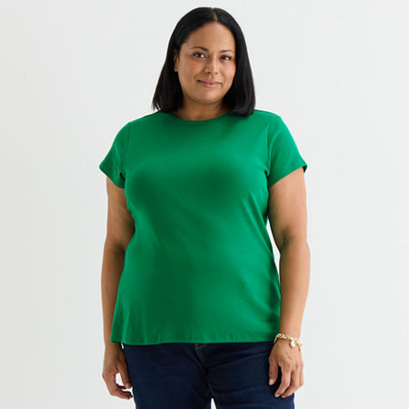 Click here for Liz Claiborne Womens Plus Crew Neck Short Sleeve T... prices