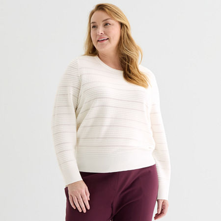 Click here for Liz Claiborne Plus Womens Crew Neck Long Sleeve Pu... prices