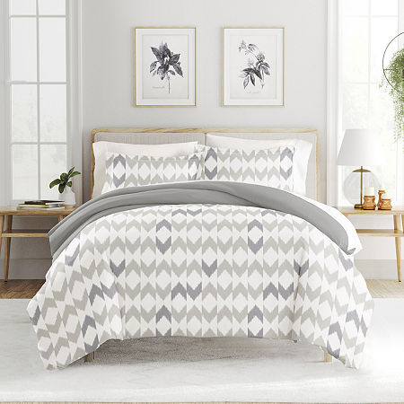 ienjoy Home Utra Soft Reversible 3-Pc. Duvet Cover Set  King/California King - Light Gray