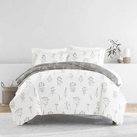 ienjoy Home Utra Soft Reversible 3-Pc. Duvet Cover Set  King - Light Gray