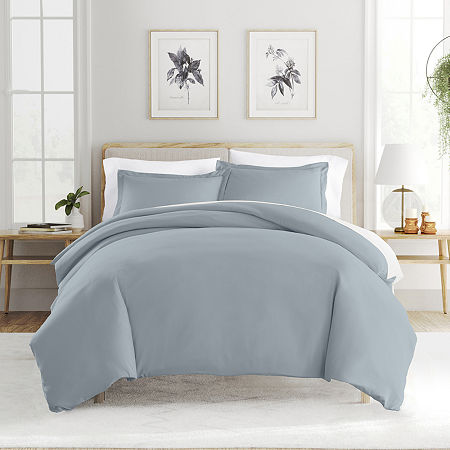ienjoy Home Double Brushed Solid Duvet Cover Set  King/California King - Light Blue