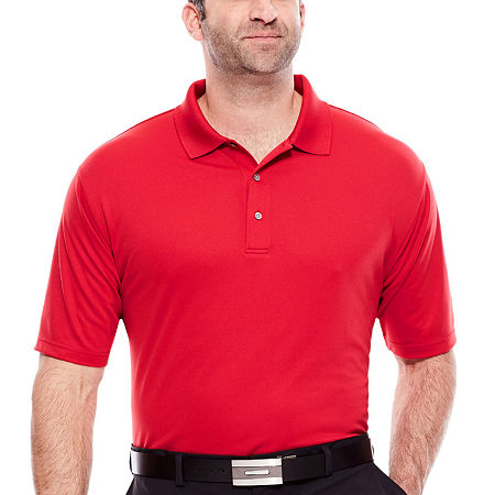 Pga Tour Mens Big & Tall AirFlux Solid Mesh Golf Polo - Chili Pepper