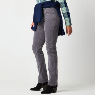 St. John's Bay Secretly Slender Womens Mid Rise Straight Corduroy Pant ...