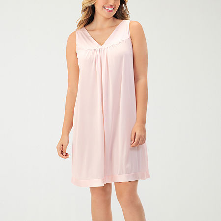 Womens Exquisite Form Floral Applique Trim Nightshirt