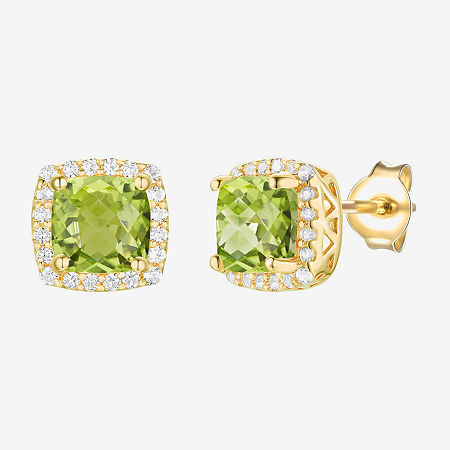 Click here for Genuine Green Peridot 14K Gold Over Silver 6.6mm C... prices