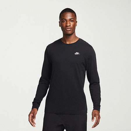 Click here for Nike Mens Long Sleeve Sportswear Club T-Shirt - Bl... prices