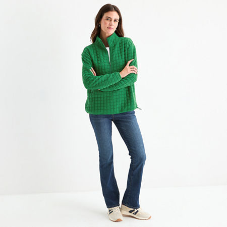 Click here for St. Johns Bay Womens Tall Mock Neck Long Sleeve Qu... prices