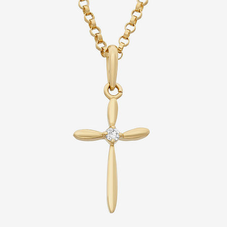 Click here for Girls Lab Created White Cubic Zirconia 14K Gold 14... prices
