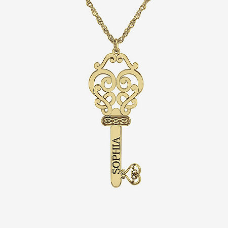 Click here for Personalized Womens 14K Gold Over Silver Keys Name... prices