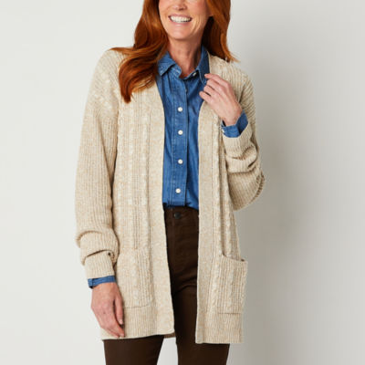 St. John's Bay Womens Long Sleeve Open Front Cardigan - JCPenney